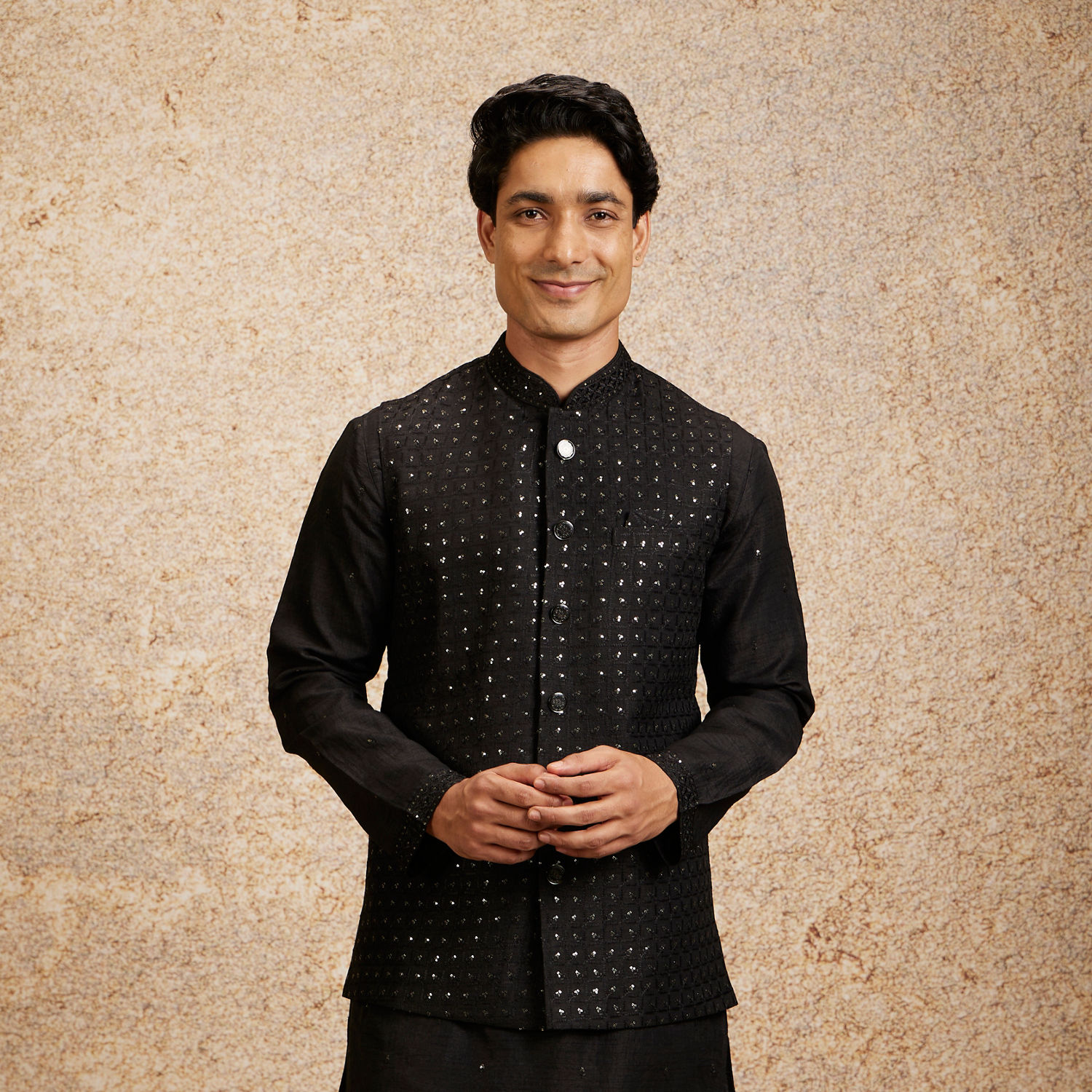 Buy Black Majesty Kurta Jacket Set Online in India @Twamev - Kurta ...